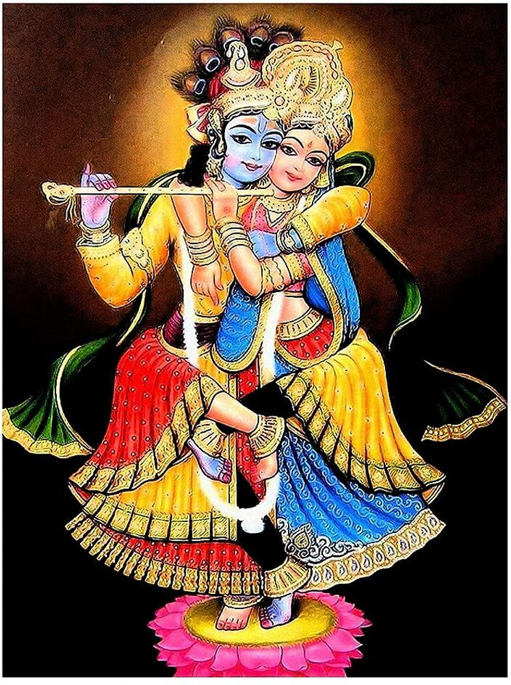Lord Krishna And Radha High Quality Paper Poster Hindu Lord Shri