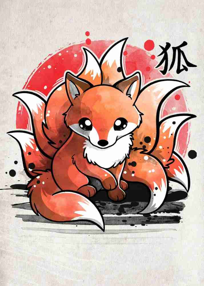 how to draw the nine tailed fox