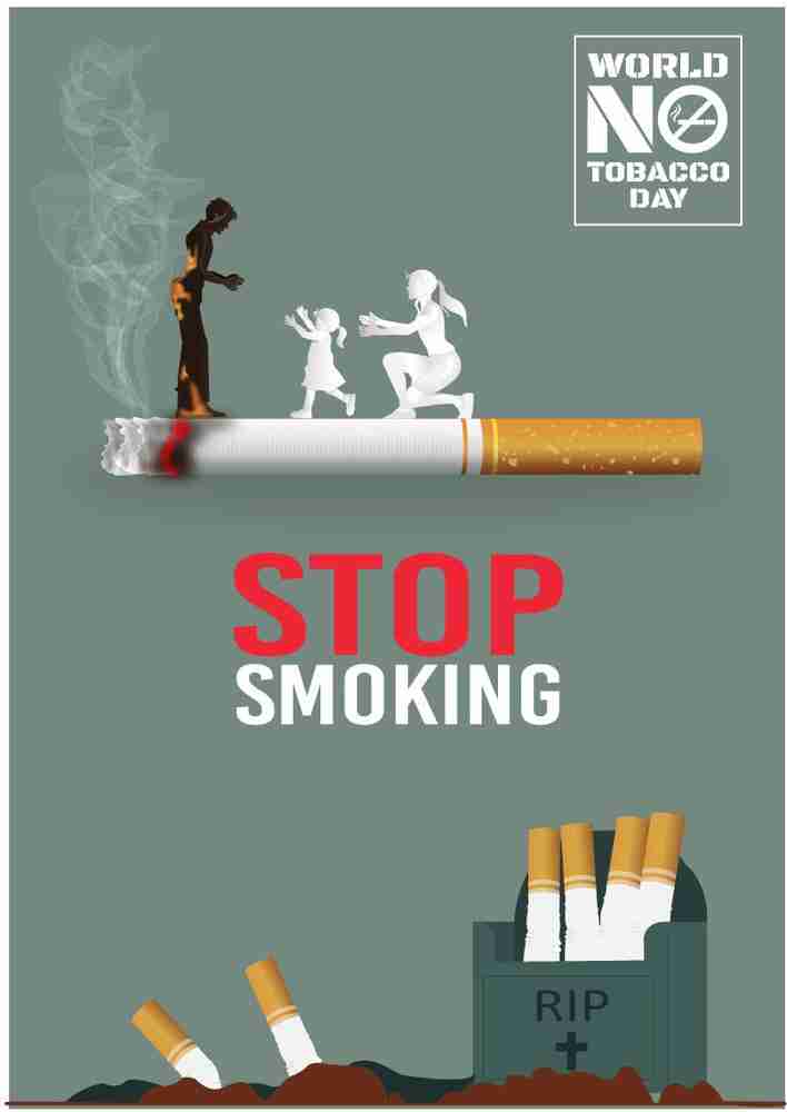 Quit Smoking Posters Say No Smoking Poster With Realistic Broken...