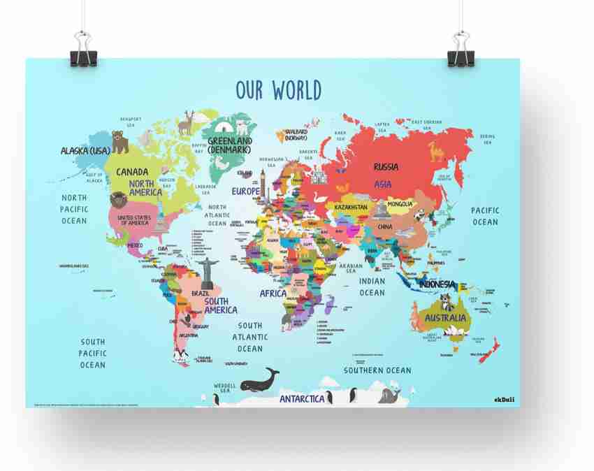 World Map With Country Names For Kids MAPS Of The WORLD Learn