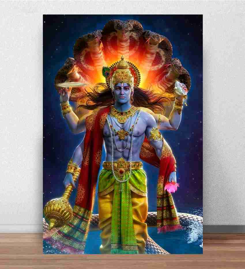 Vishnu Hindu God Lord Beutyfoul Vishnu Hindu God Digital
