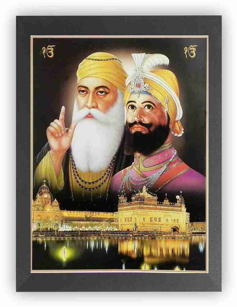 Guru Nanak Dev Ji And Guru Gobind Singh Ji Anagha UV Film Golden