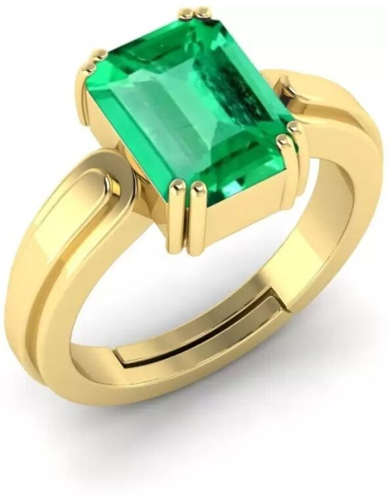 Chopra Gems Unique Effective 100 Original Emerald Panna Stone Ring for Men Women Brass Gold Plated Ring Price in India Buy Chopra Gems Unique Effective 100 Original Emerald