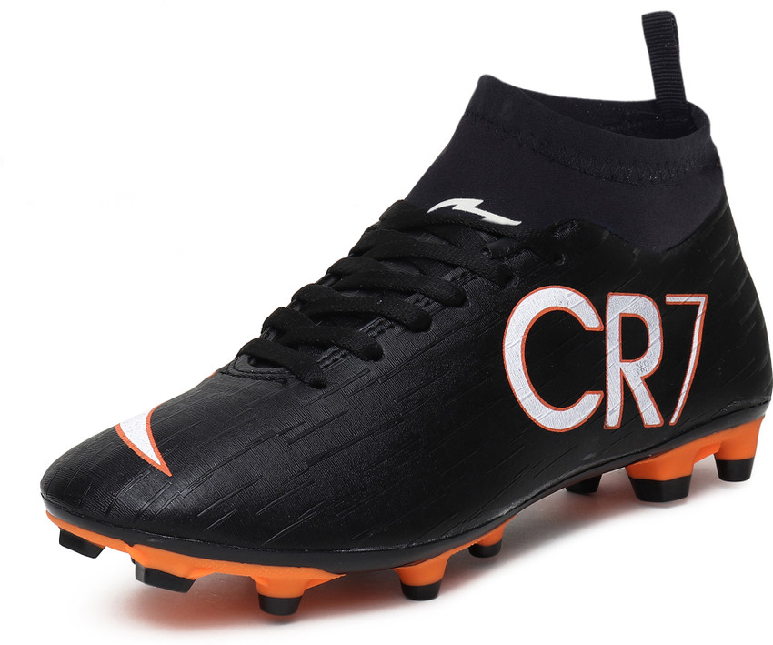 Cr7 Cleats Axpro CR7 Ronaldo Black Ankle Synthetic TPU Studs Football