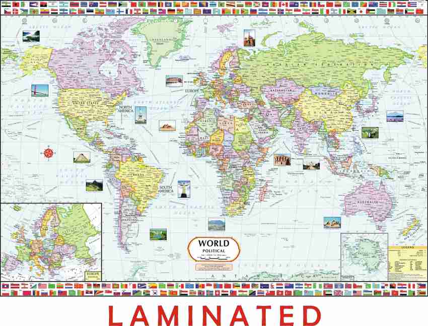 Laminated Map Large Old Administrative Map Of