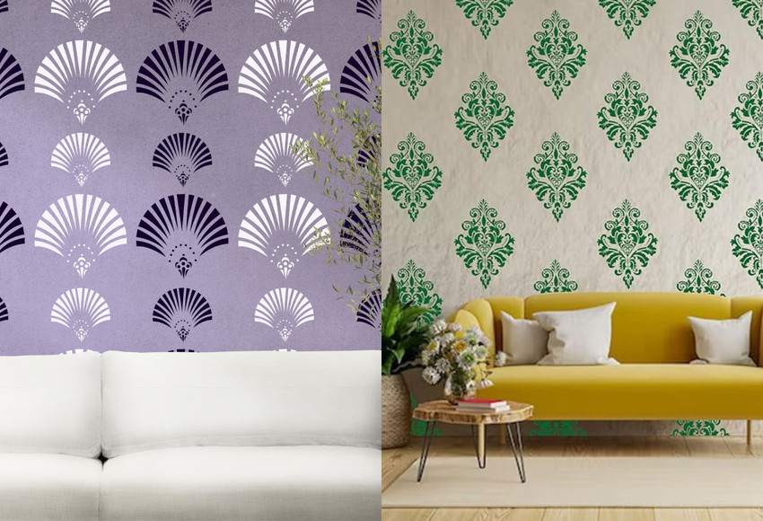 Interior Design Sketch Stencils Latest Stencil Wall Painting Design