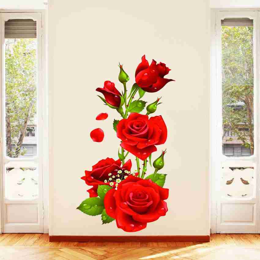 Rose Flower Wall Sticker Cheap Peony Rose Flowers Wall Sticker Art