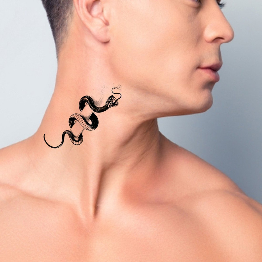 Henna Tattoo Neck For Men