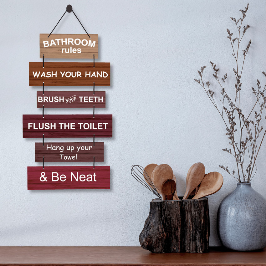 Bathroom Rules Wall Decor Home Delight Bathroom Rules Signs Wood Art