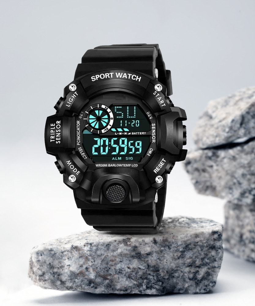 Black Silver Sports Watch