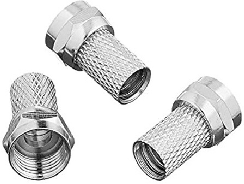 Coax Connector 10 Pcs F Type Cable End RG6 Screw/Twist On Coax Coaxial ...