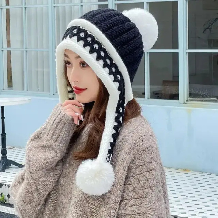REFFER Cute stylish woolen warm soft fur Inside three pom pom winter cap for women Woven Beanie Cap Buy REFFER Cute stylish woolen warm soft fur Inside three pom pom winter cap for